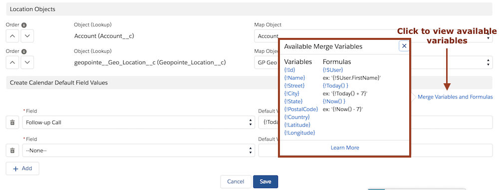 Set Up Merge Variables And Formulas For Create Record Actions 7136